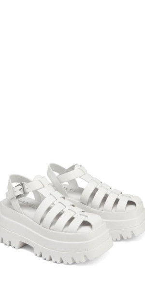 NAKED WOLFE - Devil Platform Fisherman Sandal in White