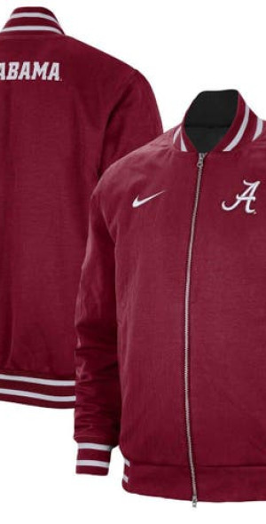 Nike - Men's Crimson Alabama Crimson Tide Full-Zip Bomber Jacket at ...