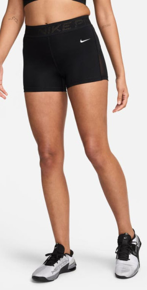 Nike - Pro 3-Inch Mid Rise Mesh Panel Shorts in Black/White