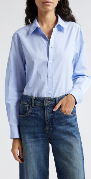 Nili Lotan - Raphael Classic Shirt in Light Blue at Nordstrom