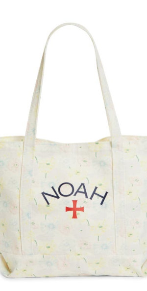 Noah - Core Logo Floral Print Denim Tote in Pastel Floral