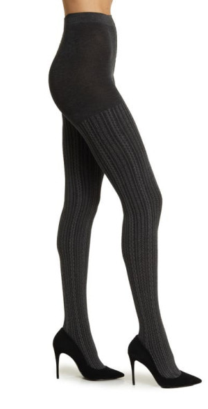 Nordstrom - Cable Stitch Sweater Tights in Charcoal Heather