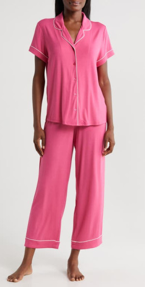 Nordstrom - Moonlight Eco Crop Pajamas in Pink Carmine