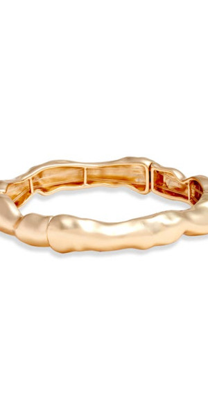 Open Edit - Crinkle Tube Stretch Bangle in Gold