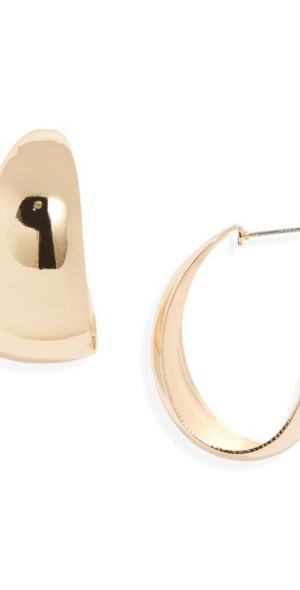 Open Edit - Tapered Hoop Earrings in Gold