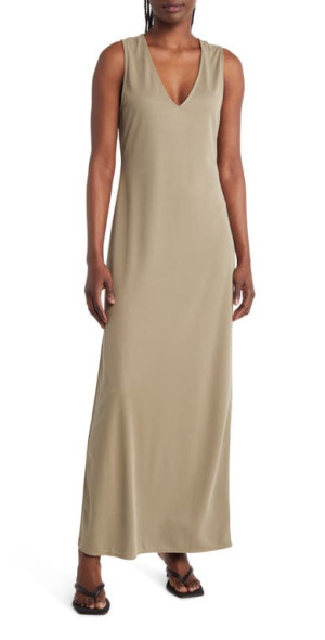 Open Edit - Wear Two Ways Knit Midi Dress in Olive Dusk at Nordstrom