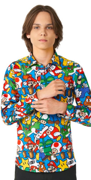 OppoSuits - Kids' Super Mario Dress Shirt in Blue at Nordstrom