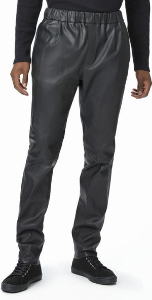 PAIGE - Snider Lambskin Leather Pants in Black