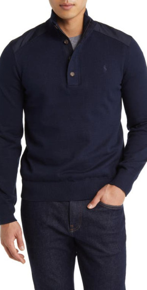 Polo Ralph Lauren - Half Placket Pullover in Piper Navy at Nordstrom