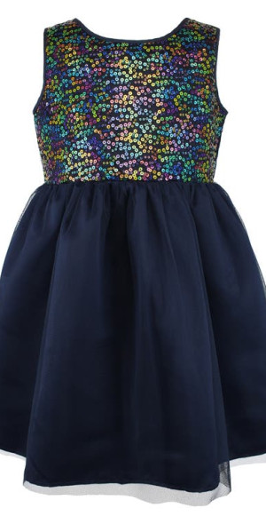 Popatu - Kids' Sequin Bodice Tulle Dress in Navy