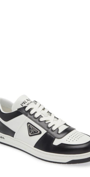 Prada - Downtown Logo Low Top Sneaker in Bianco/Nero