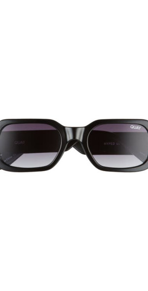 Quay Australia 53mm Hyped Up Square Sunglasses In Black Smoke