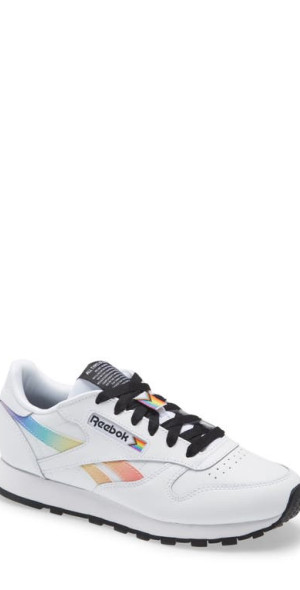 Reebok - All Types of Love Classic Leather Sneaker in White/White/Black ...
