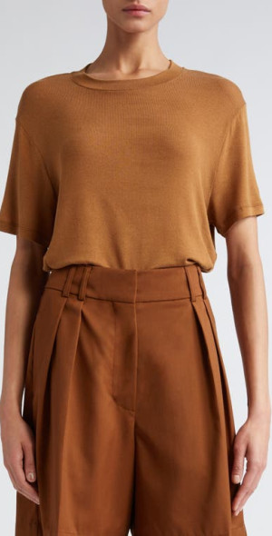 Róhe - Jersey T-Shirt in Rust