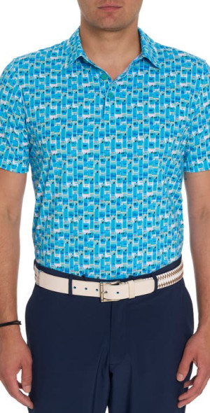 Robert Graham - Tequila Sunrise Short Sleeve Performance Golf Polo in Jade