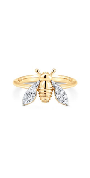 Sara Weinstock - Queen Bee Diamond Pinky Ring in Yellow Gold