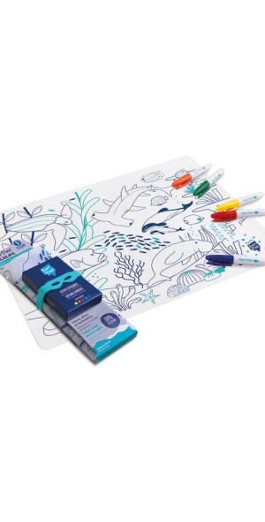 Scrunch - Great Barrier Reef Reusable Coloring Mat & Washable Markers ...