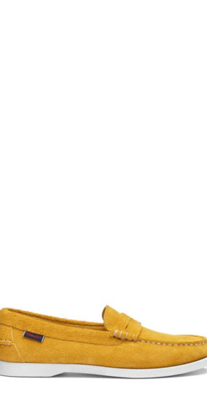 Sebago - Dan Boat Roughout Penny Loafer in Yellow Mustard