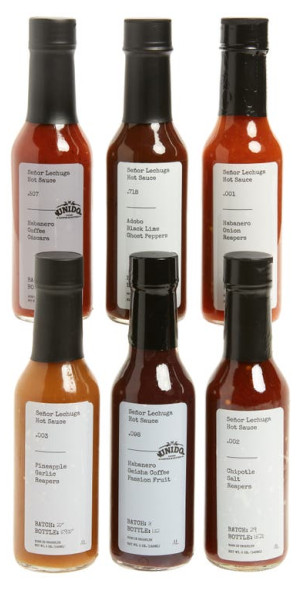 Señor Lechuga - The Line Up 6-Piece Set Hot Sauces in Red Maroon And ...