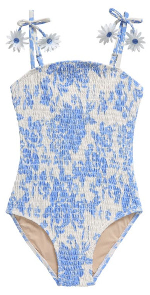 Shade Critters - Kids' Bouquet Smocked One-Piece Swimsuit in Blue at ...