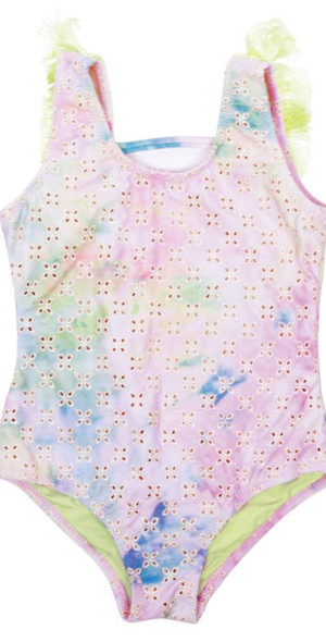 Shade Critters - Kids' Eyelet Fringe One-Piece Swimsuit in Multi at ...