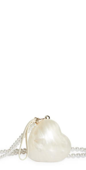 Simone Rocha - Micro Heart Perspex Acrylic Minaudière in Pearl/Pearl at ...