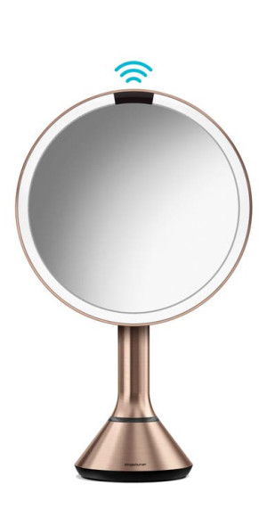 simplehuman - 8-Inch Sensor Rechargeable Tabletop Mirror in Rose Gold