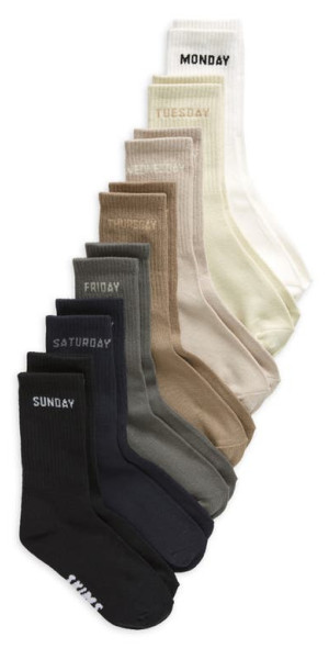 SKIMS - Assorted 7-Pack Days of the Week Socks in Neutral Multi