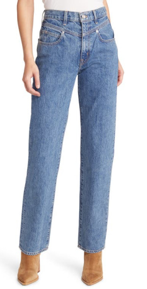 SLVRLAKE - London High Waist Double Yoke Jeans in Satisfaction at Nordstrom