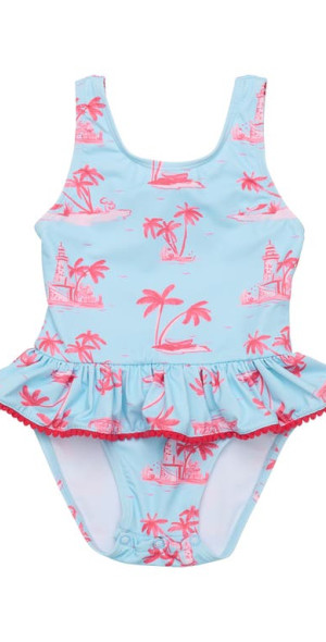 Snapper Rock - Kids' Lighthouse One-Piece Swimsuit in Blue
