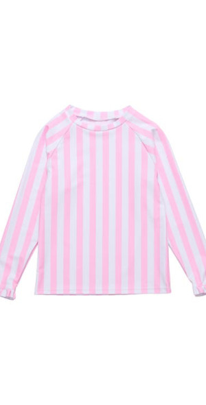 Snapper Rock - Kids' Stripe Rashguard in Pink