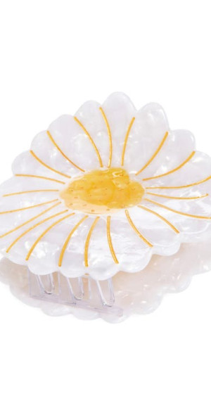 Solar Eclipse - Daisy Claw Hair Clip in White