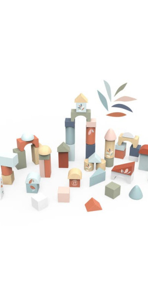 Speedy Monkey - 50-Piece Wooden Block Set in Multi Color