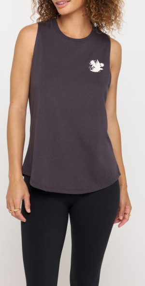 Spiritual Gangster - Empathy Jade Cotton & Modal Graphic Muscle Tank in ...