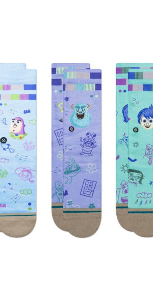 Stance - Kids' x Disney Pixar Assorted 3-Pack Crew Socks in Blue