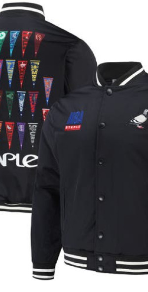 STAPLE - Men's NBA x Staple Black All Teams Pennant Woven Full-Snap Jacket
