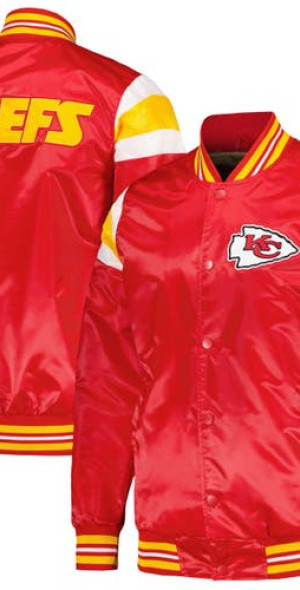 STARTER - Men's Starter Red Kansas City Chiefs Satin Full-Snap Varsity ...