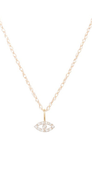 STONE AND STRAND - Pavé Diamond Evil Eye Pendant Necklace in Yellow Gold at Nordstrom