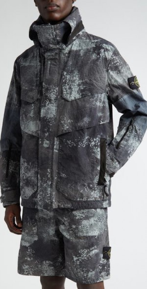 Stone Island - Dissolving Grid Camouflage ECONYL Regenerated Nylon ...