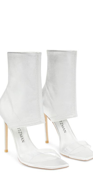 Stuart Weitzman - Frontrow Stretch Bootie in Silver/Clear at Nordstrom