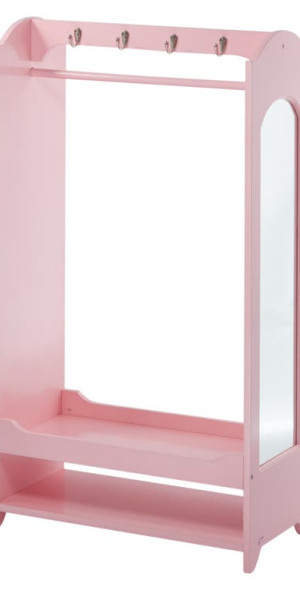 Teamson Kids - Fantasy Fields Toy Clothing Rack with Storage in Pink