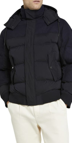 Ted Baker London - Ventry Puffer Bomber Jacket with Removable Hood in Navy at Nordstrom