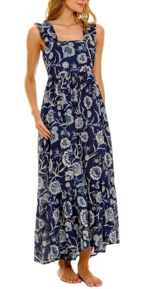 The Lazy Poet - Mika Claire Blue Linen Nightgown at Nordstrom