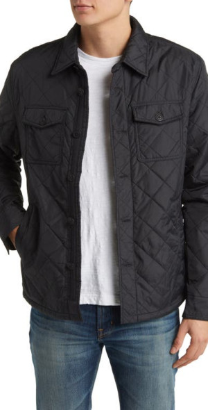 The Normal Brand - Regular Fit Quilted Nylon Jacket in Black