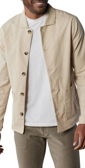 The Normal Brand - Seersucker Chore Jacket in Khaki