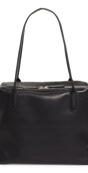 The Row - Henri Leather Tote in Black at Nordstrom
