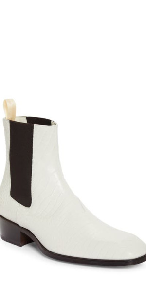 TOM FORD - Bailey Croc Embossed Chelsea Boot in Porcelain at Nordstrom