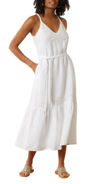 Tommy Bahama - Coastalina Embellished Linen Sundress in White