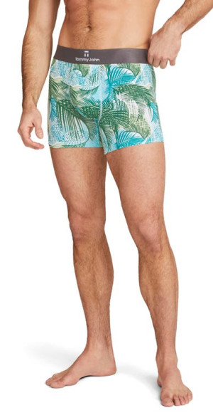 Tommy John - Second Skin Boxer Briefs in Aqua Palm Shadow