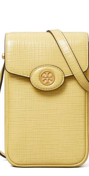 Tory Burch - Robinson Leather Phone Crossbody Bag in Pale Butter at ...